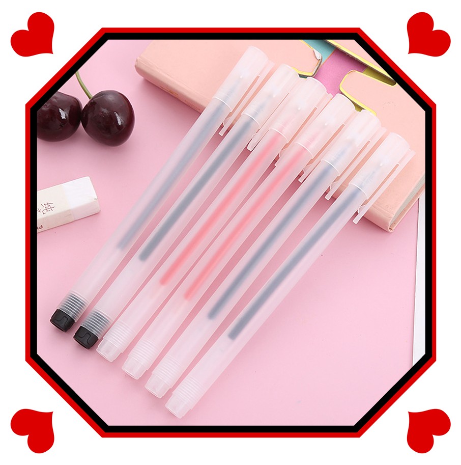 【HILELU.PH】（White pole/1pcs）Gel Pen Ballpen Neutral Pen Black Frosted ...