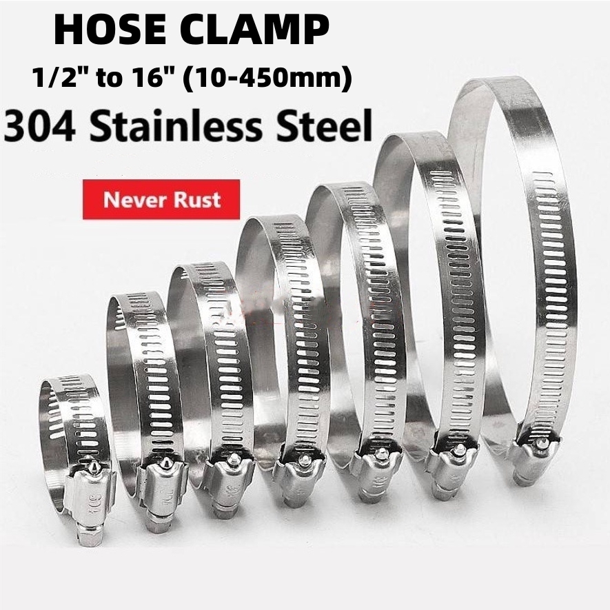 304 Adjustable Stainless Steel Pipe Clamp Clamp Water Pipe Clamp Fixed ...