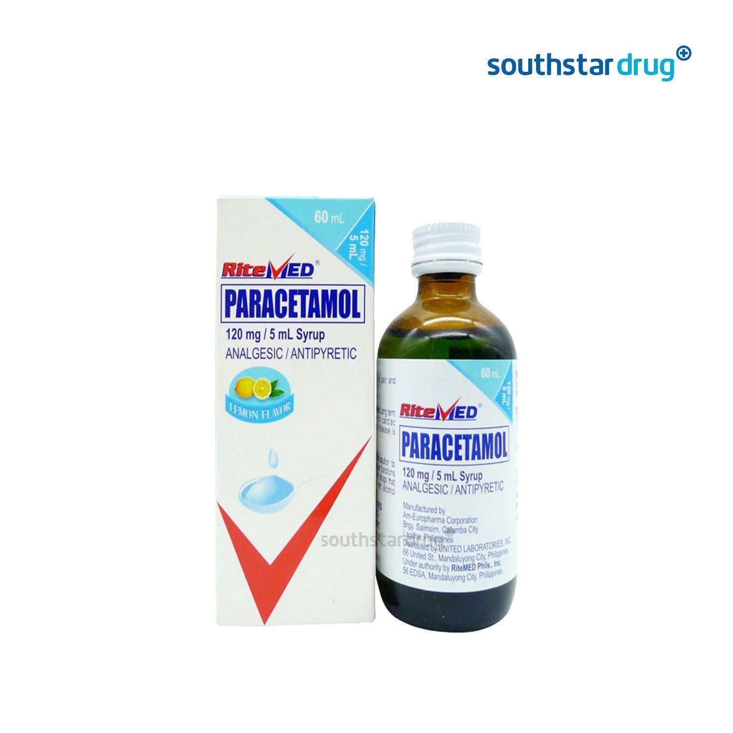 RiteMed Paracetamol 120 mg / 5 ml 60 ml Syrup | Lazada PH