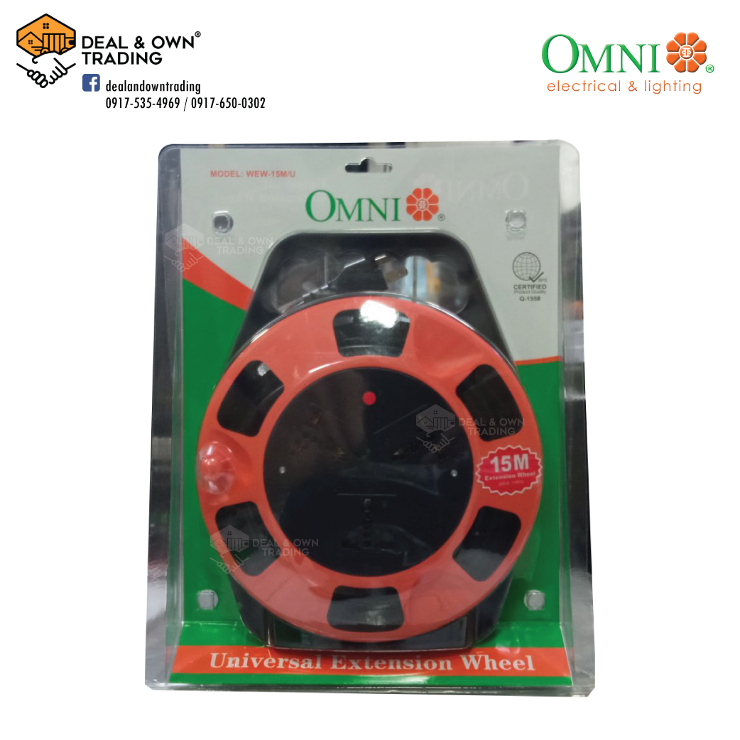 Omni WEW-15M/U Extension Wheel 15 Meter Cord Length 2,500W 10A 250V ...