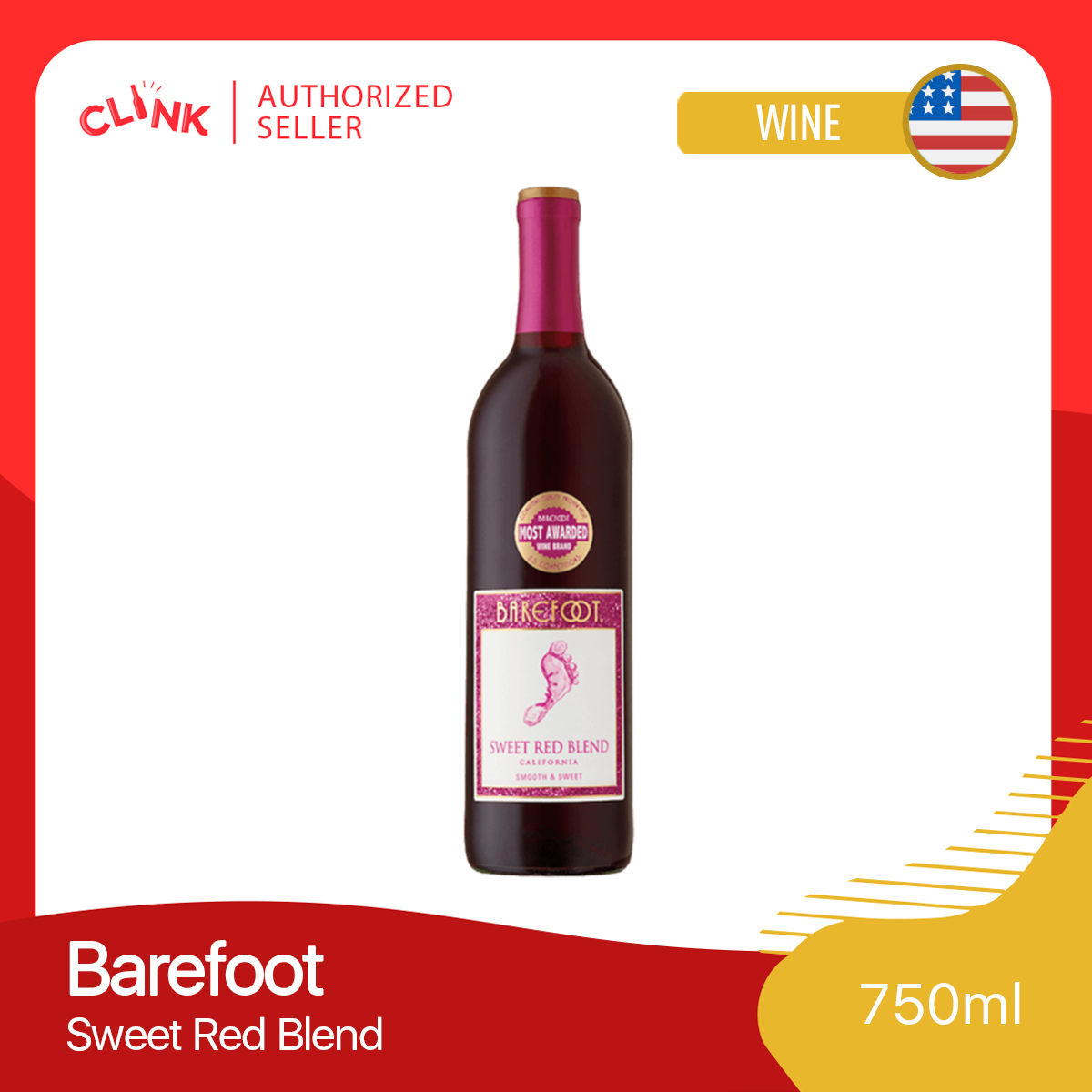 Barefoot California Sweet Red Blend Red Wine 750ml | Lazada PH