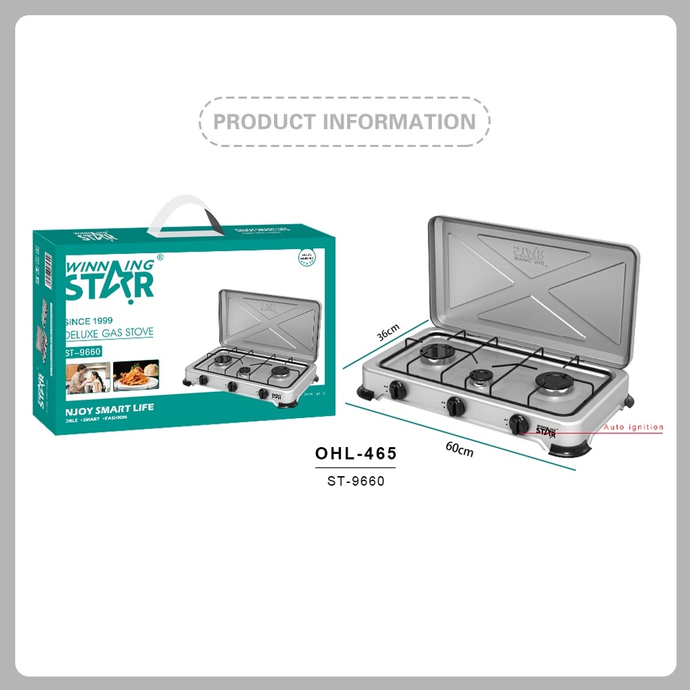 Winning Star Built in Gas Cooktop 4 Burners Stainless Steel Stove with ...