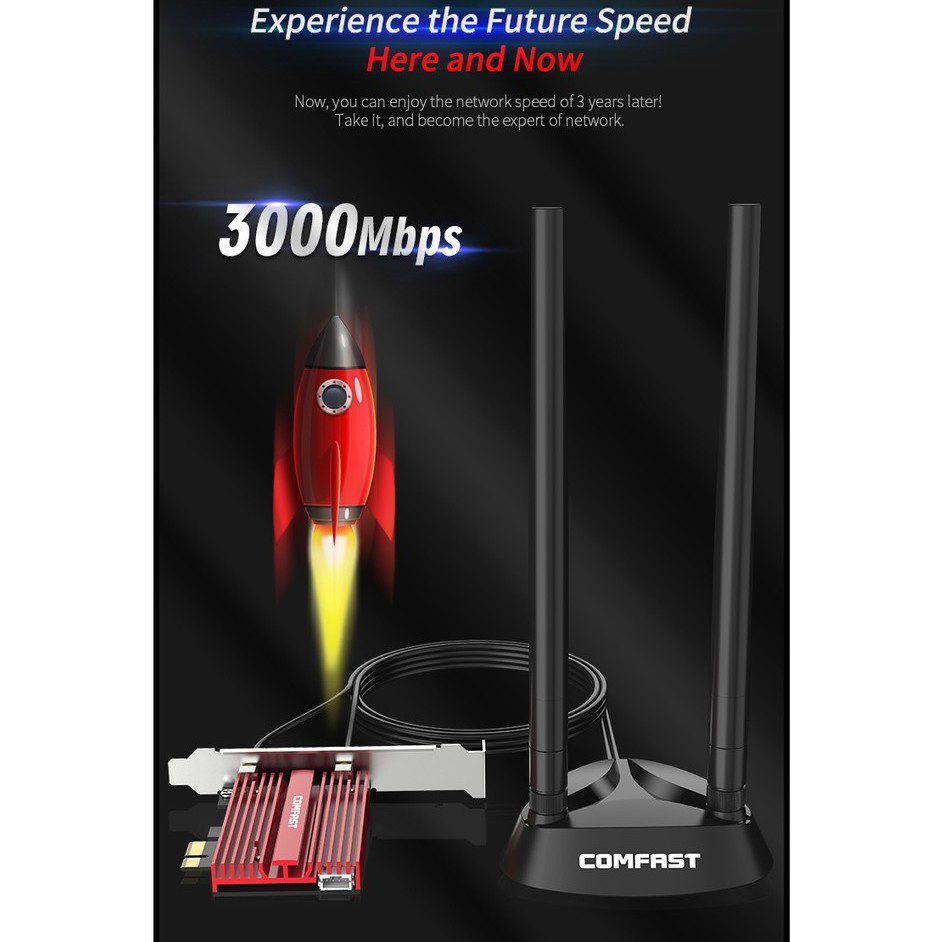 Comfast CF-AX200 Plus 3000Mbps PCIE wireless adapter wifi 6 Dual Band ...