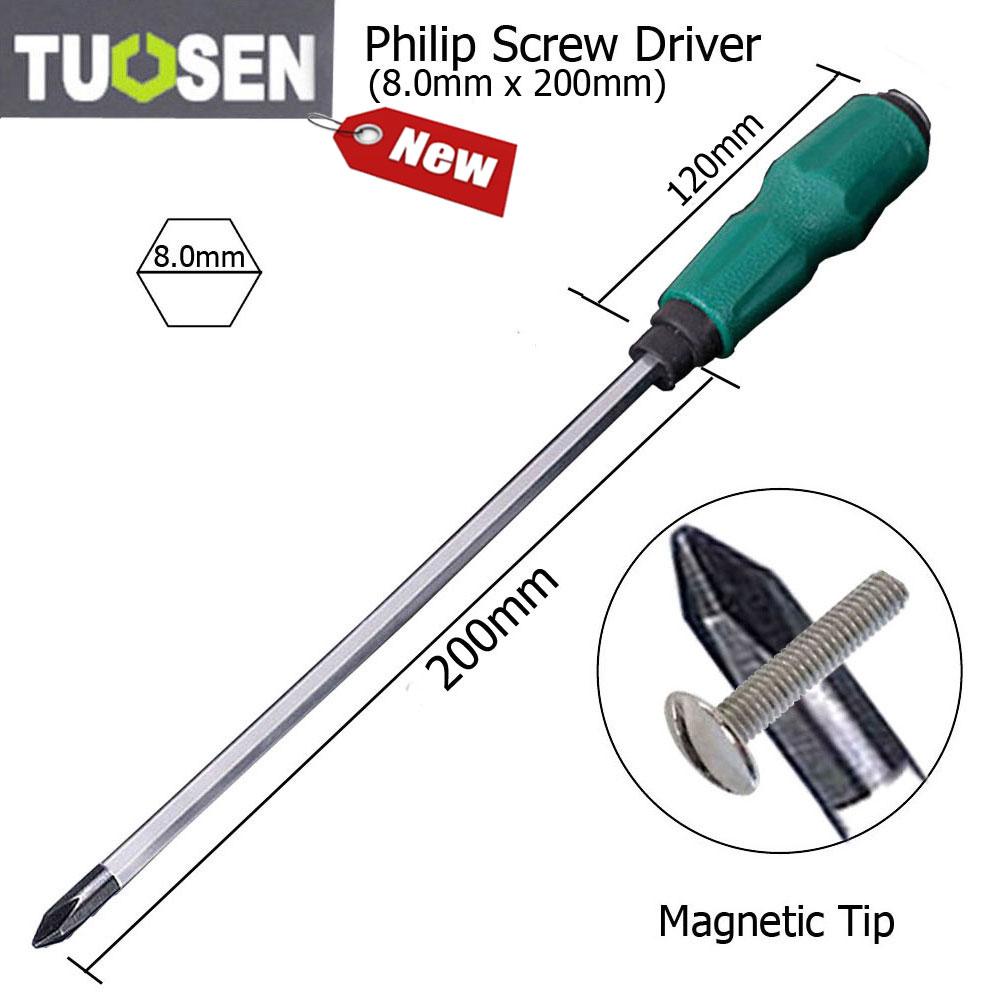 New TUOSEN Magnetic Philip Screw Driver (8.0mm x 200mm) | Lazada PH