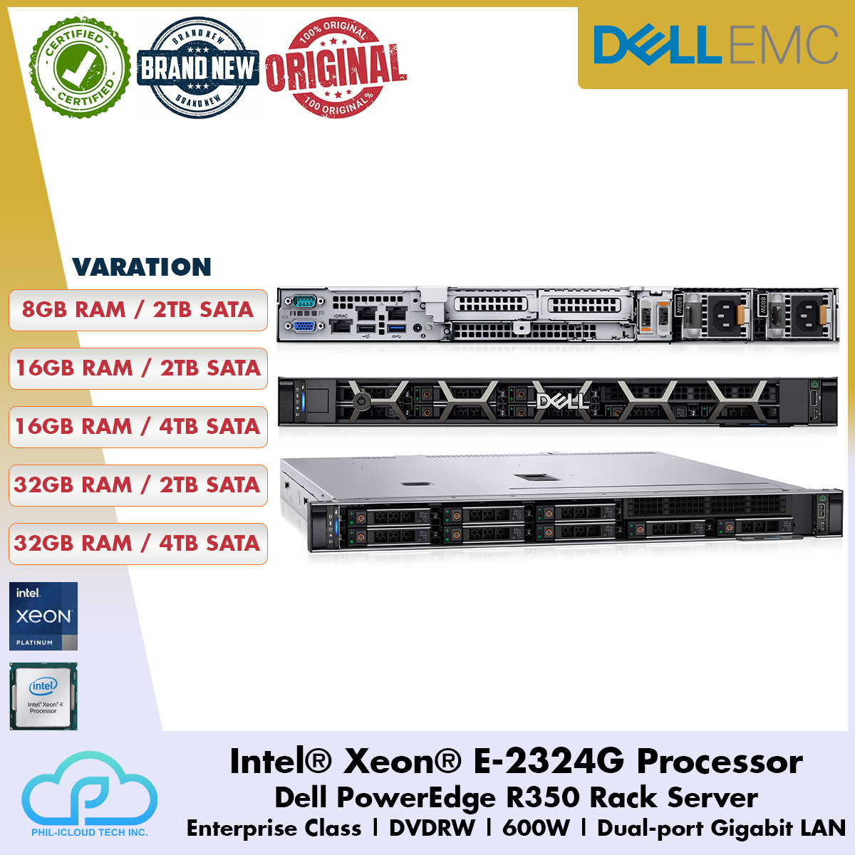 Intel® Xeon® E-2324G Processor | Dell PowerEdge R350 Rack Server | 8GB ...