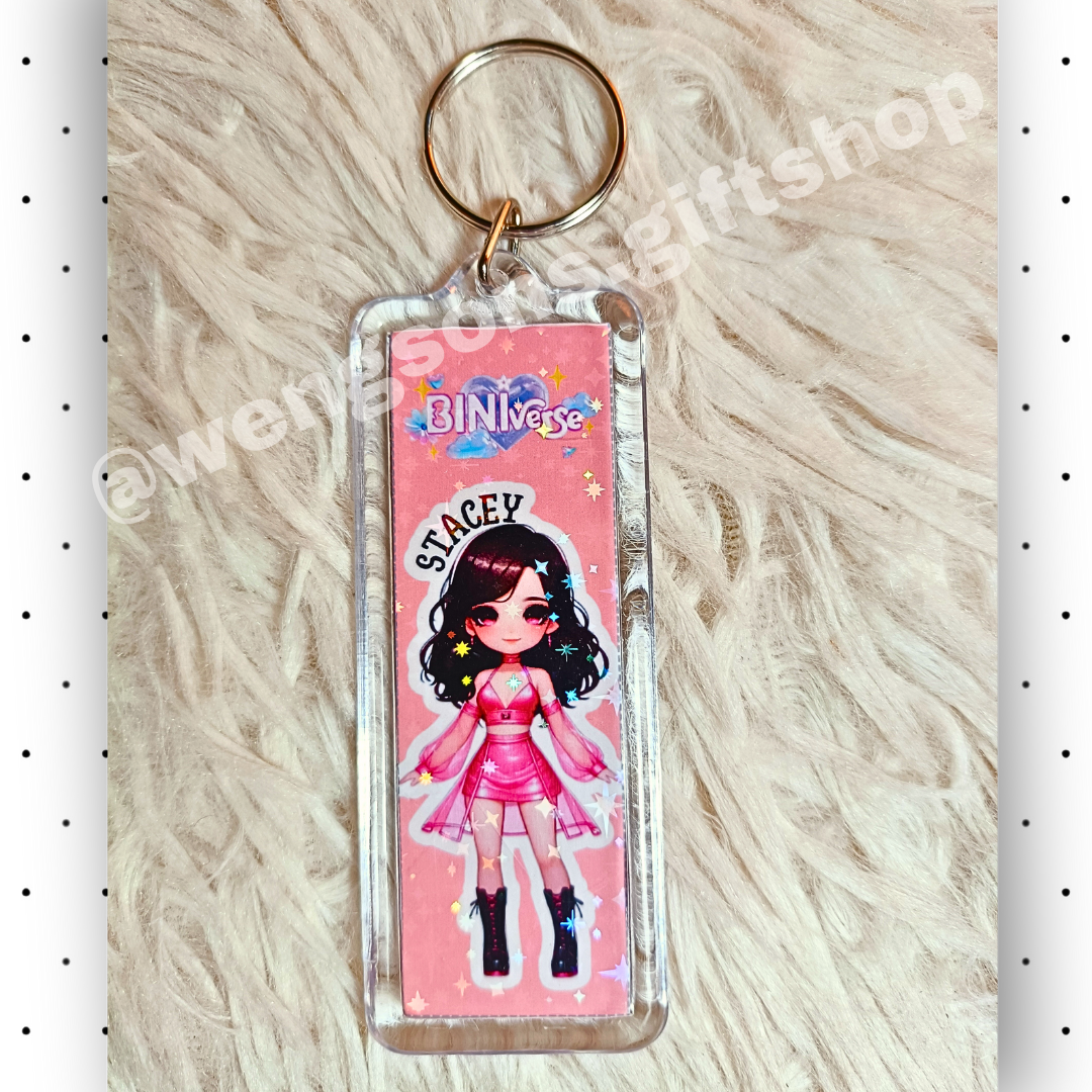 BINI Acrylic Key Chain Fade Proof with Glitter Star Design | Lazada PH