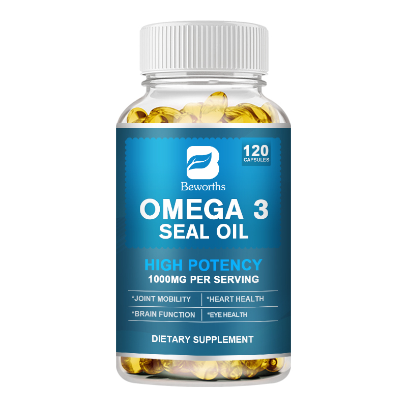 BEWORTHS Omega 3 Seal Oil Capsules with EPA DPA DHA Helps Support Brain ...