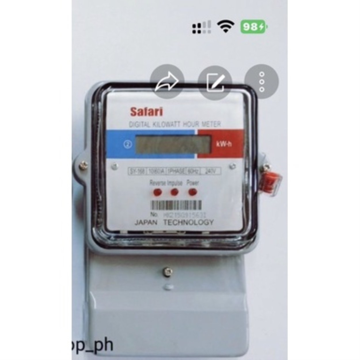【COD】 ORIGINAL SAFARI ELECTRIC SUBMETER Single-Phase 2 Wire/Digital ...