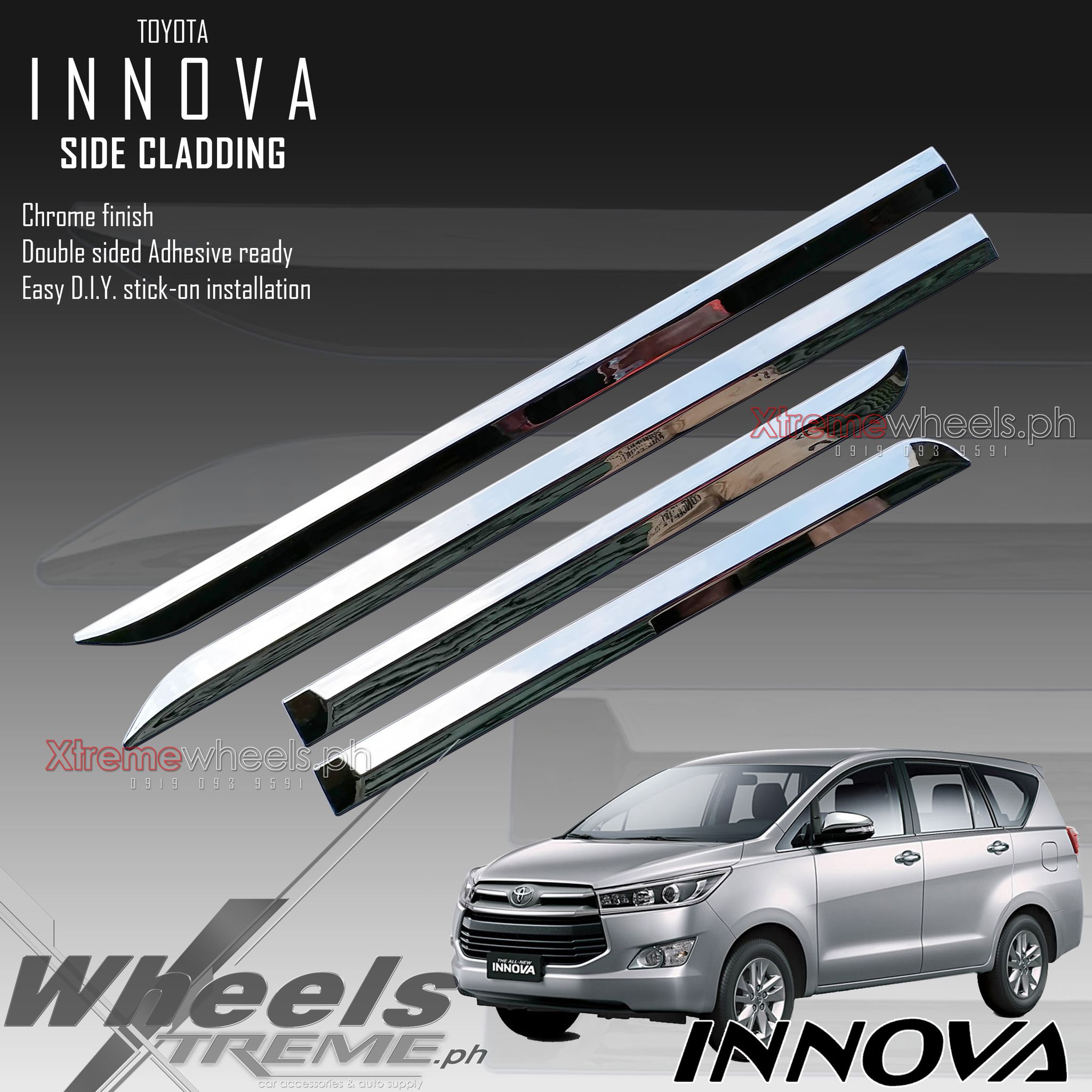Innova 2016-2023 Side moulding / side cladding / Door Protector ...