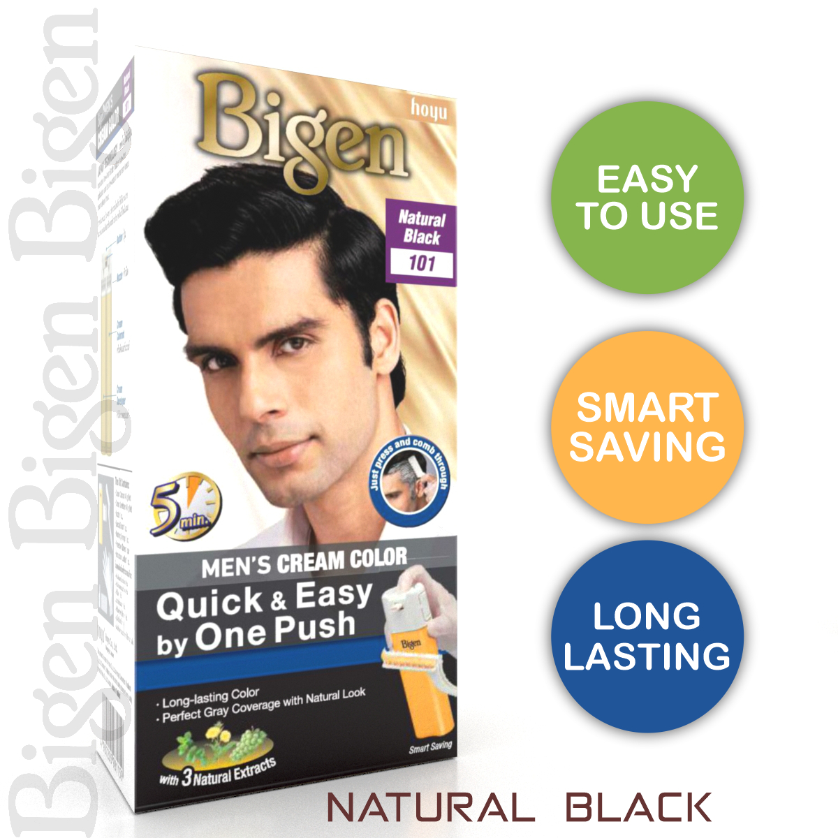 Bigen Men's Cream Color "One Push"- Natural Black - Hair Color | Lazada PH