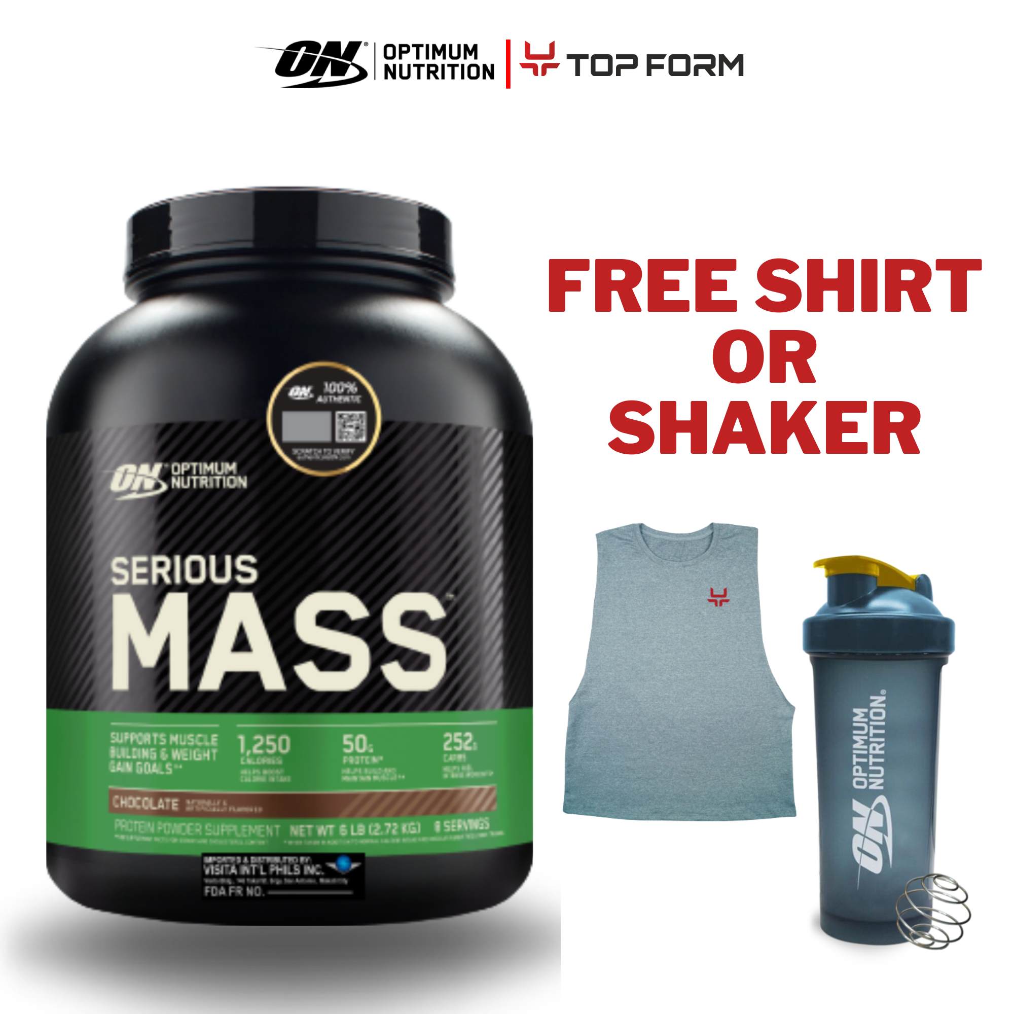 Optimum Nutrition Serious Mass 6lbs, ON Serious Mass Gainer Whey ...