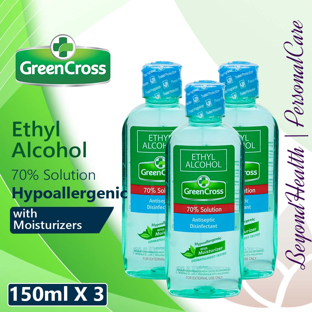 Green Cross Ethyl Alcohol 70% Solution Hypoallergenic with Moisturizer ...