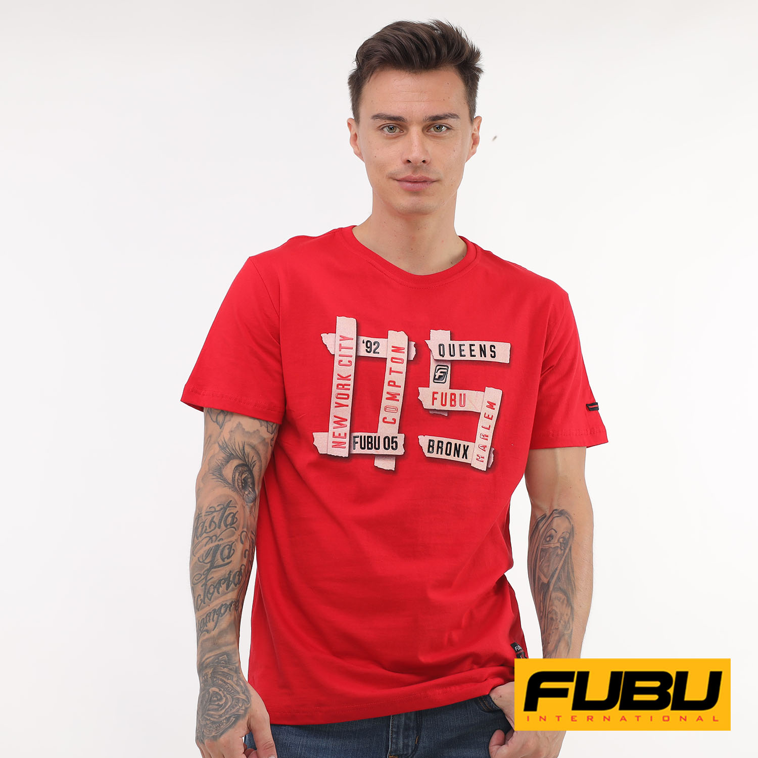 Fubu Round Neck Regular Fit FBT01A-2852 (Red) | Lazada PH