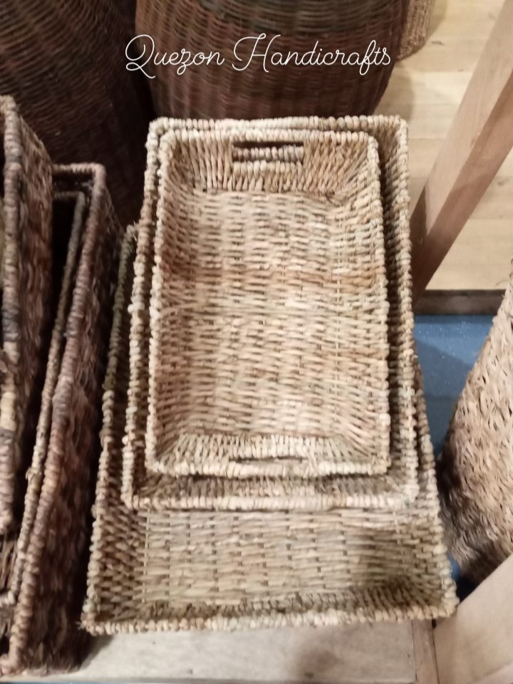 Quezon Handicrafts - Native Basket trays with handle | Lazada PH