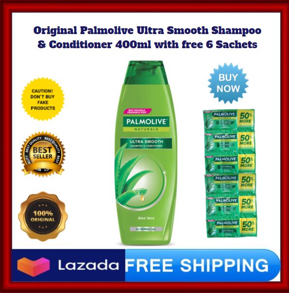 Original Palmolive Ultra Smooth Shampoo & Conditioner 400ml with free 6 ...