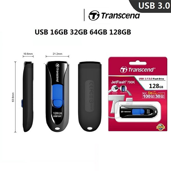 Original Transcend 790K USB Flash Drive 8GB 16GB 32GB 64GB 128GB USB 3. ...