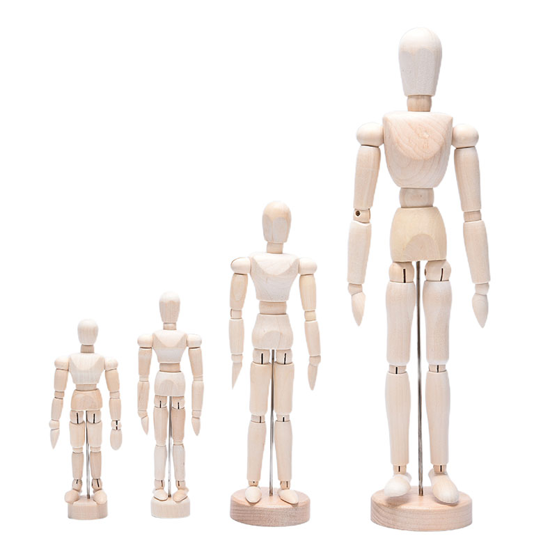 [Buy 4 get 4%]Wooden Movable Limbs Human Figure Model Artist Sketch ...