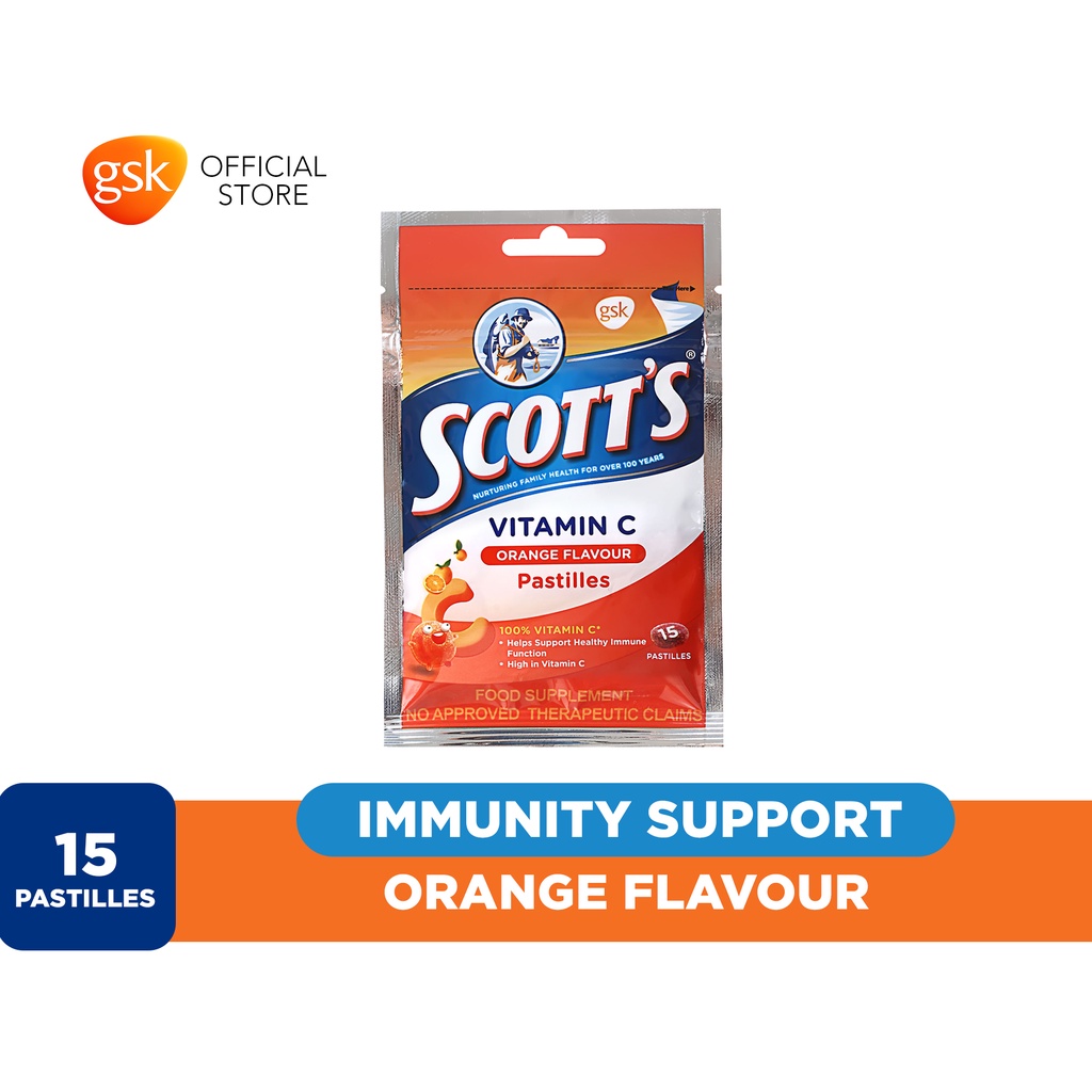 Scott's Vitamin C Pastilles Orange Vitamins for Kids 15s | Lazada PH
