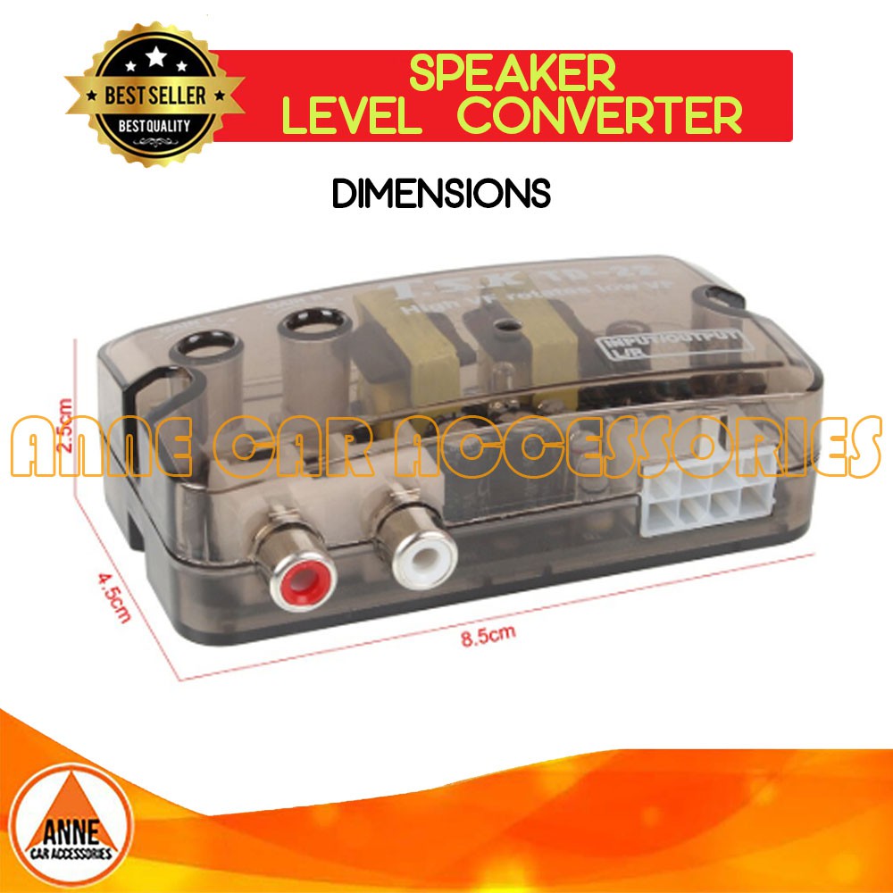 Universal Car Speaker Level RCA Line High to Low / Audio Impedance Car ...