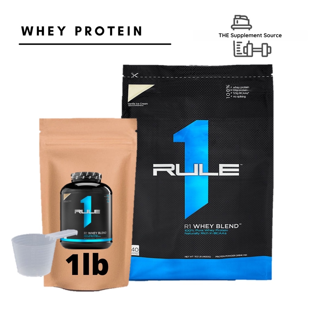 Rule 1 R1 Whey Blend REPACKED 1lb 2lbs with Shaker FREE Amino Tablets ...
