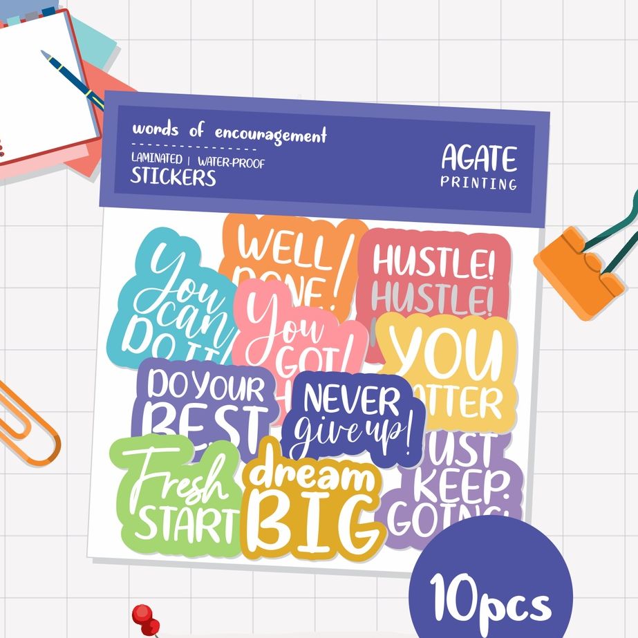 Motivational | Words of encouragement stickers vinyl laminated outdoor ...
