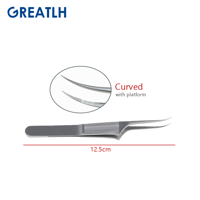 1pcs 12.5cm Platform Forceps Eyelid Platform Tweezers Flat Handle ...