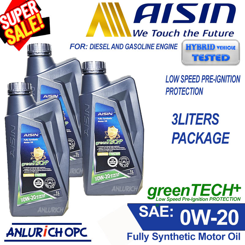 AISIN Fully Synthetic Motor Oil 0W-20 greenTECH+ HYBRID Diesel and ...