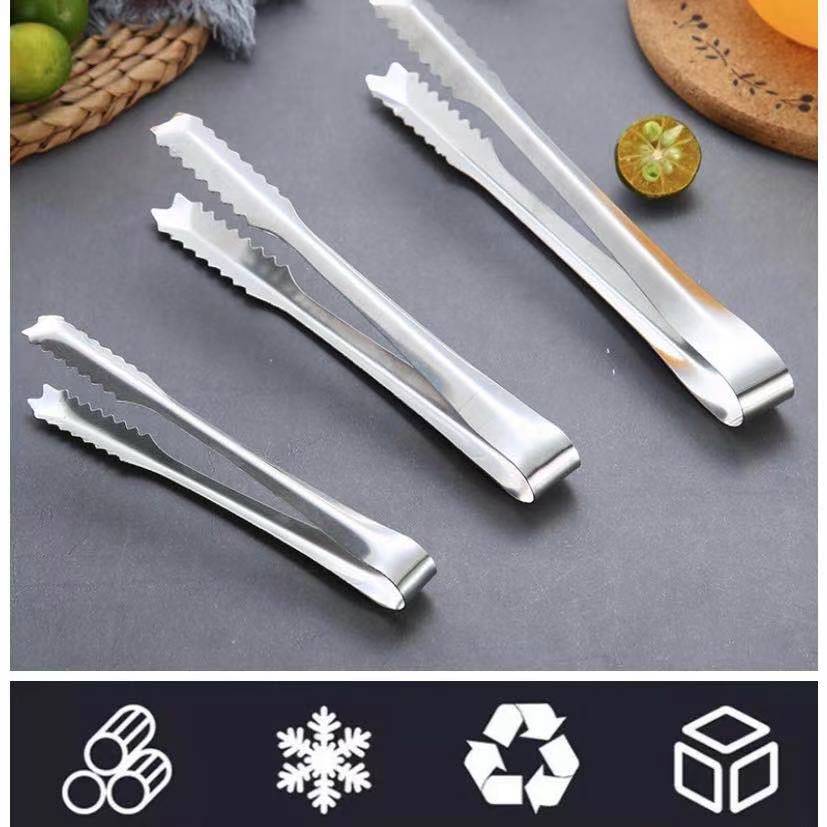 1pcs thick stainless steel ice tong,serving tongs,non-slip food tongs ...