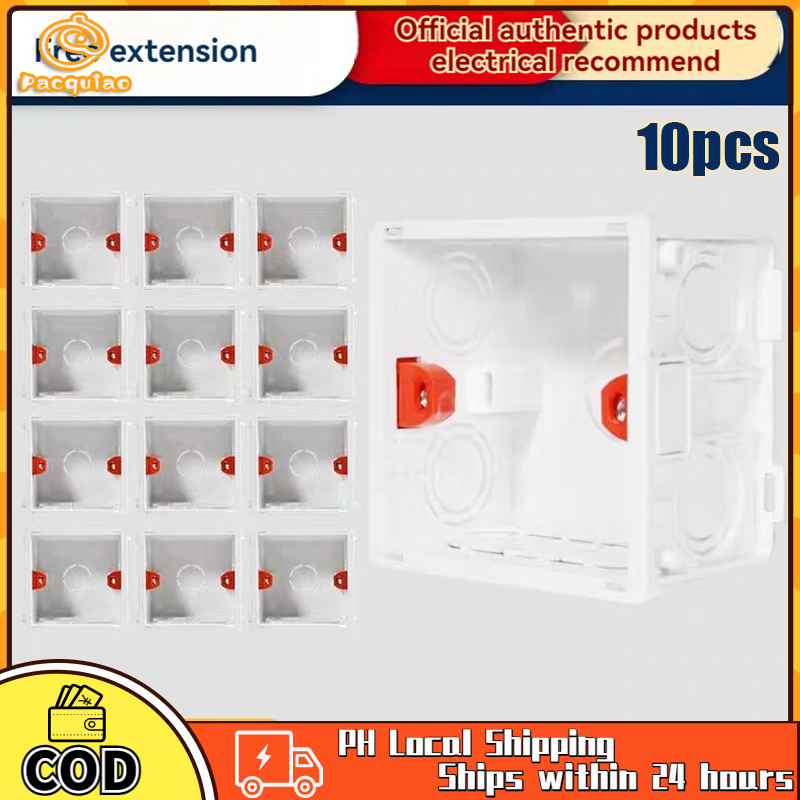 10 Pcs 】 86 * 86mm socket switch installation box PVC wall mounted base ...