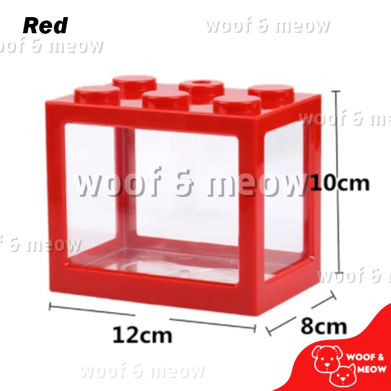 【PH Local】Mini Aquarium Block Tank Betta Guppy Fish Tank Building Block ...