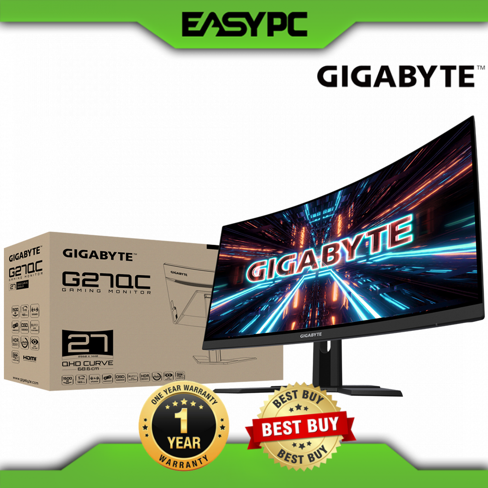 EasyPC | Gigabyte GP-G27QC-A-AP 27 Inch 165Hz Gsync/Freesync VA Curve ...