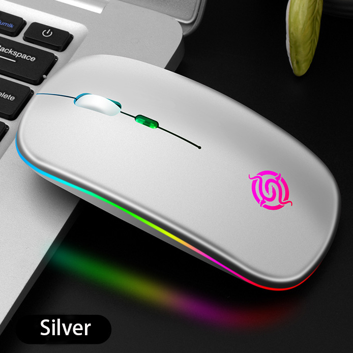 FIREWOLF Wireless Mouse Rechargeable USB Mouse Silent 2.4Ghz Receiver ...
