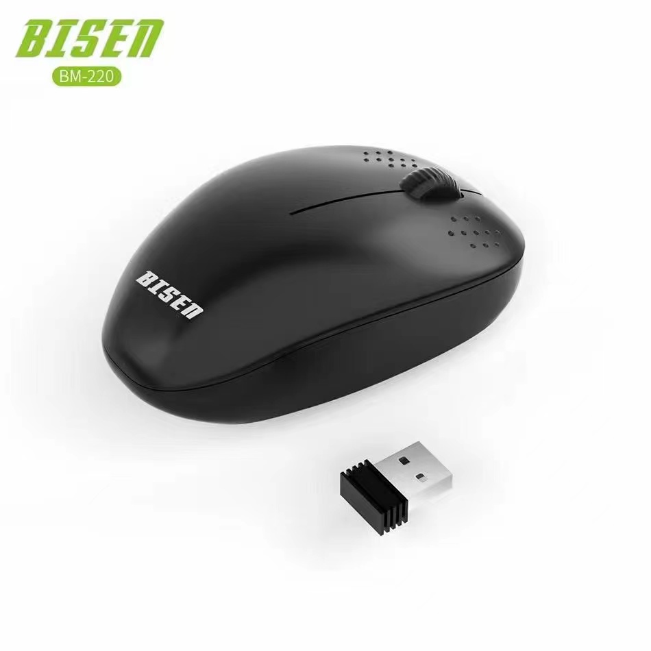 BISEN BM-220 Wireless Mouse W/ USB Receiver 2.4G Ergonomic Computer ...