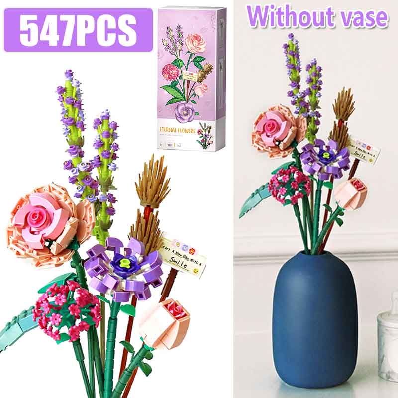 DIY Lego Flower Bouquet building block three-dimensional flower ...