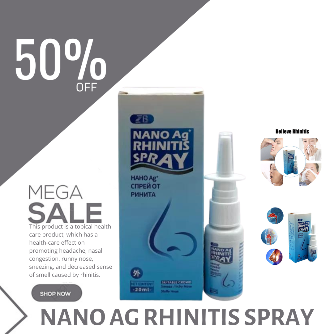 ZB 20ml Nano Ag Rhinitis Spray Atrophic Refreshing Rhinitis Spray Herb ...