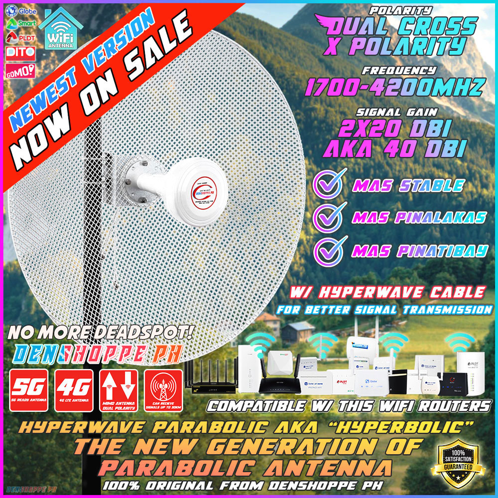2x20dBi 40dB HYPERWAVE HYPERBOLIC Antenna Denshoppe PH WiFi Internet 5G ...