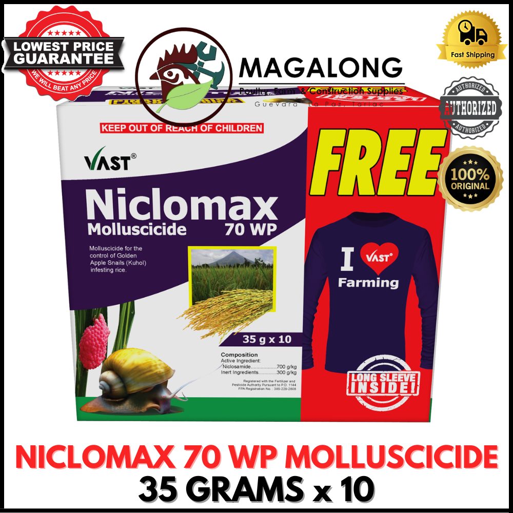 NICLOMAX 70WP POWDER - MOLLUSCICIDE - SNAIL KILLER - 35 Grams x 10 (1 ...