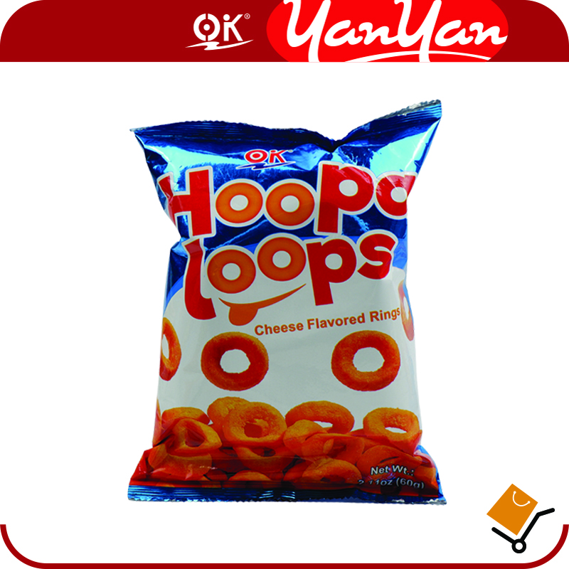 OK YanYan Hoopa Loops Cheese Flavored Rings Snack 60g | Lazada PH