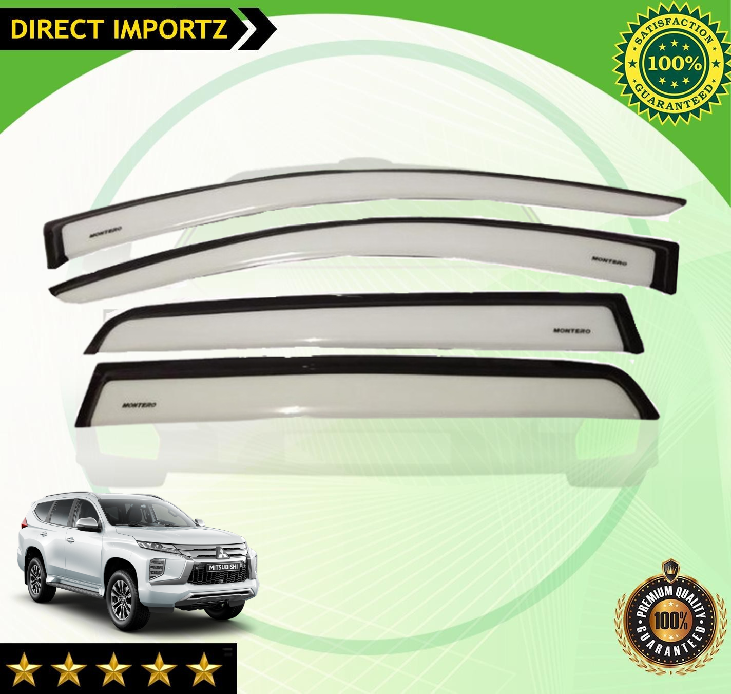 Montero Sport 2016 to 2022 OEM INJECTION Window Door Visor 2 Tone Black ...