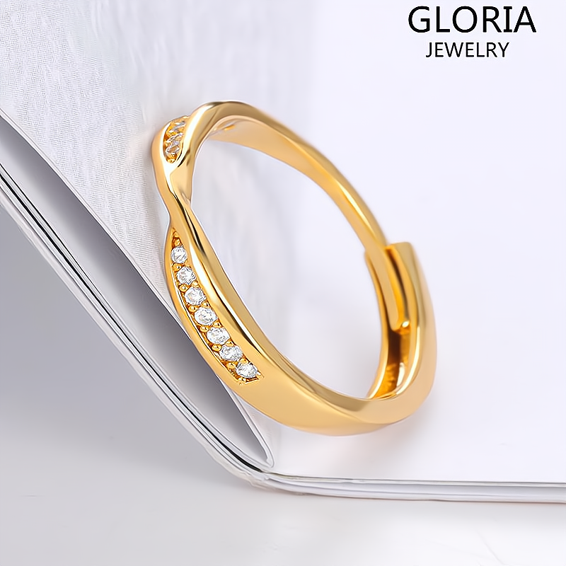Gloria Jewelry classic, ring for women 18k saudi gold adjustable singsing for girls no fade ...