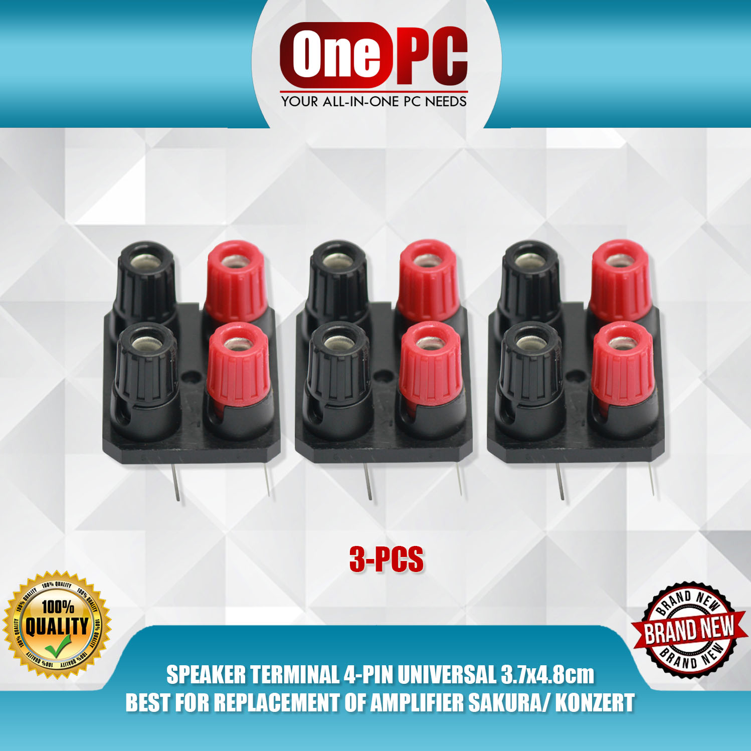 SPEAKER TERMINAL 4-PIN UNIVERSAL 3.7x4.8cm, BEST FOR REPLACEMENT OF ...