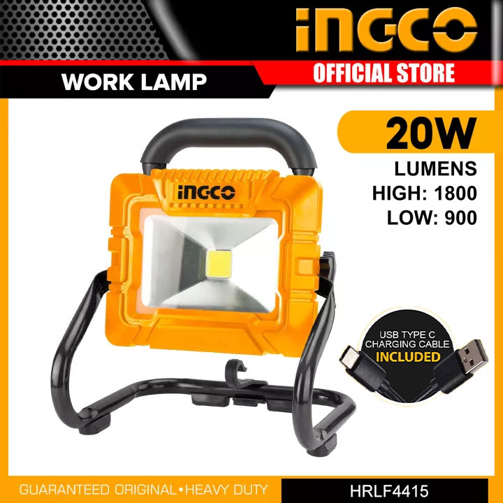 INGCO HRLF4415 Lithium-Ion Wireless Cordless LED 10W Work Lamp IPT ...