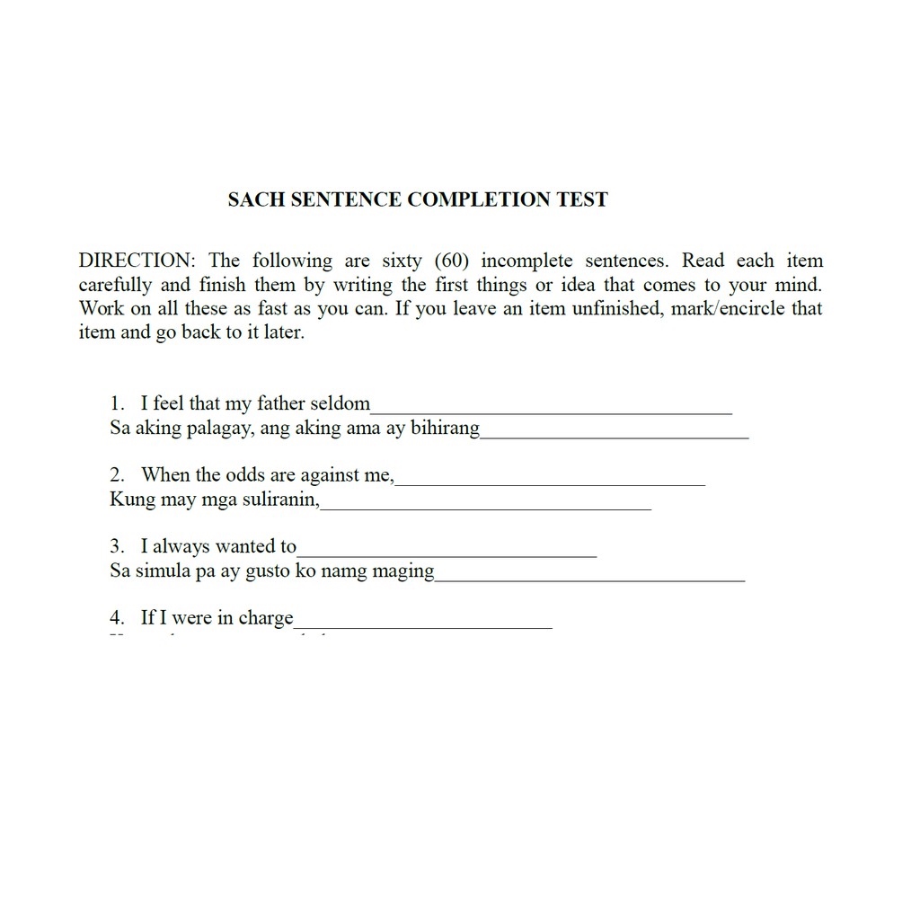 Neuro-Psychiatric Question Test Samples for Police (PNP) Fire (BFP ...