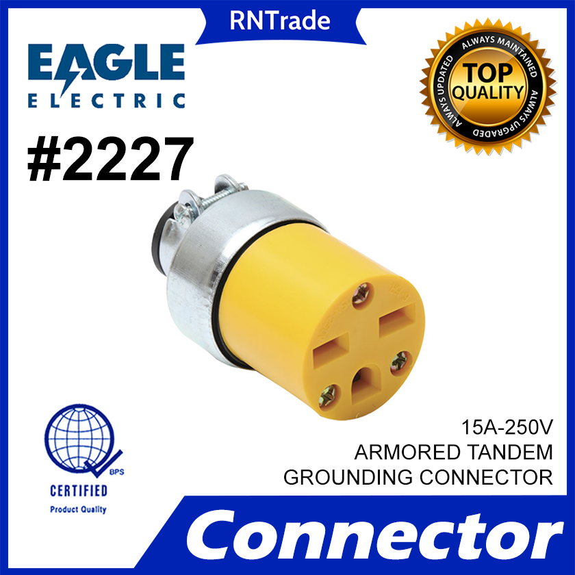 EAGLE ELECTRIC Armored Plug, Armored Connector 15A 250V 125V - #2866 ...