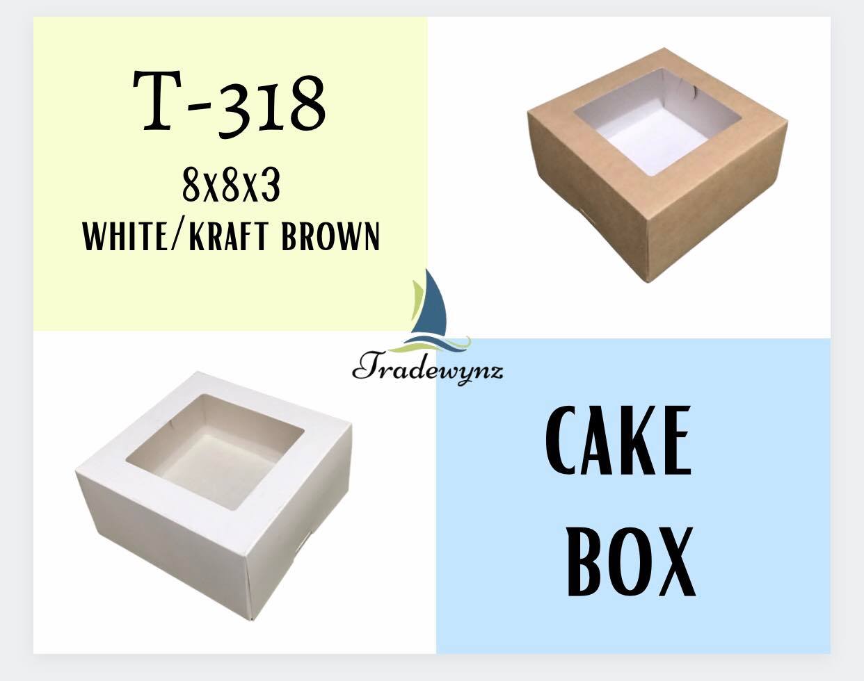8x8x3 Cake Box / 5’s, 10’s, 20’s / White / Kraft Pastry Box | High ...