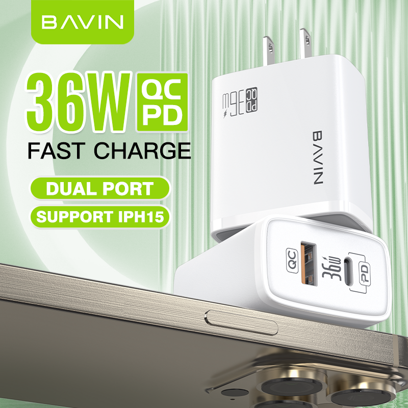BAVIN PC908 36W Dual Port Fast Charging Charger Adaptor USB-C Port ...