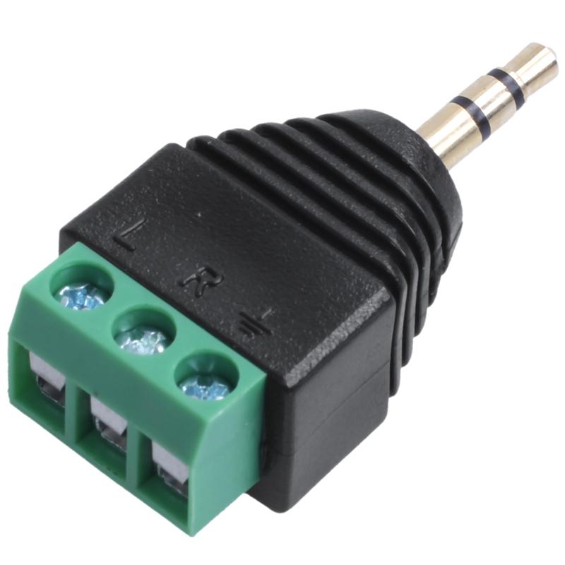 5pcs 3.5mm (1/8inches) Stereo Audio Male to AV 3-Screw Terminal Female ...