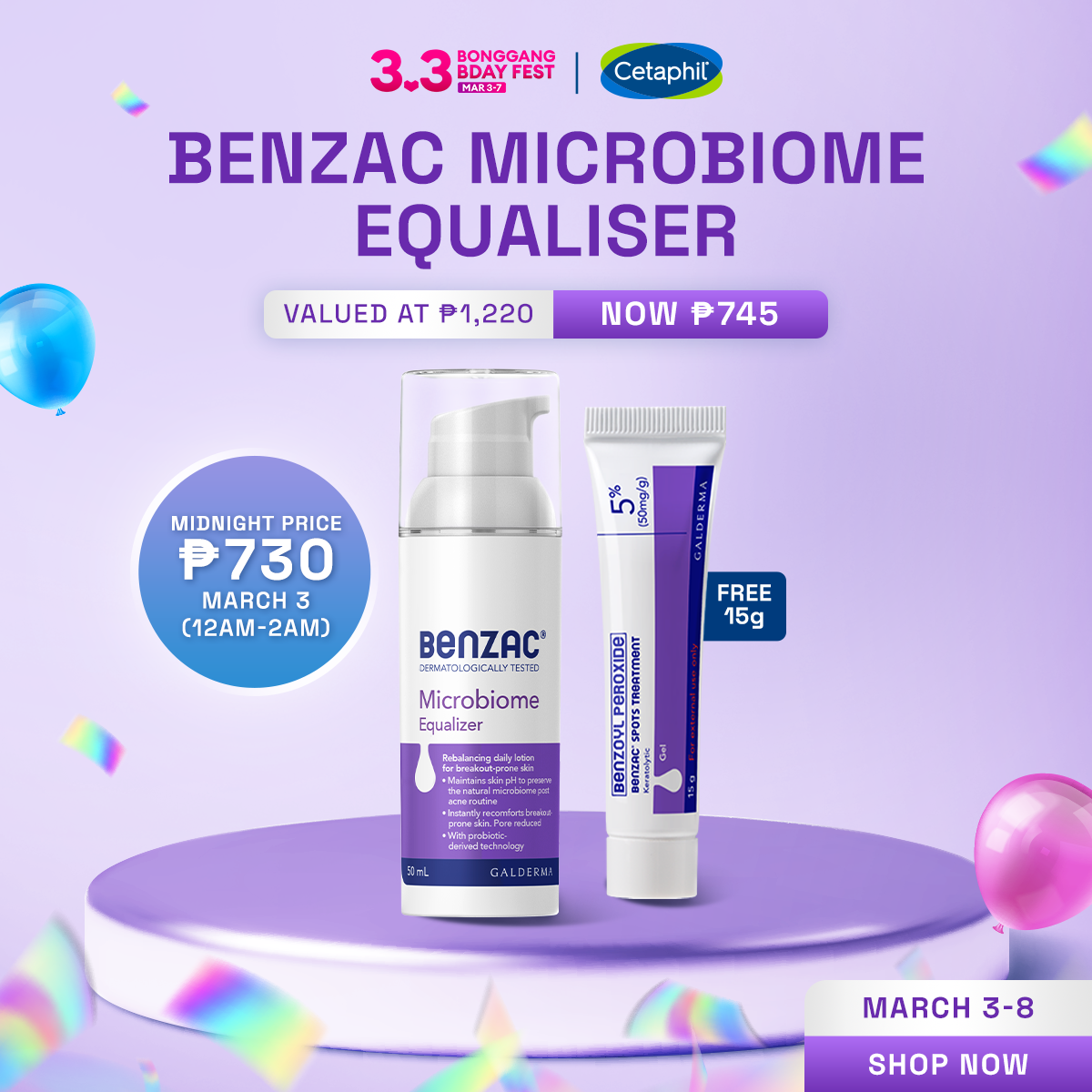 NEW! Benzac Acne Treat and Soothing Kit (Benzoyl Peroxide Acne ...