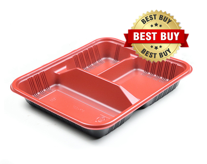 【Flash Sale】100pcs Disposable Bento Box 3/4/5 division/grid with lids ...