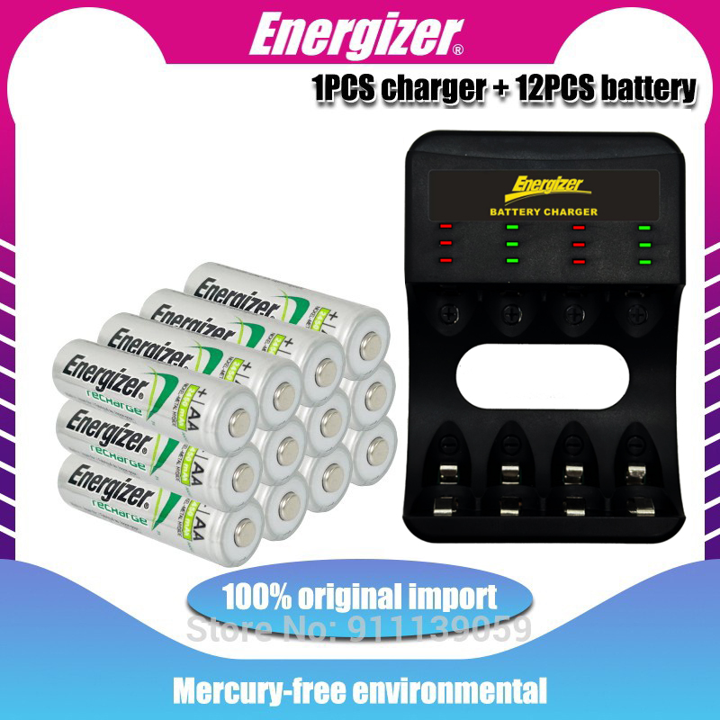 Energizer Original AA/AAA Batteries Charger + 1.2V AA 2450mAh Ni-MH ...